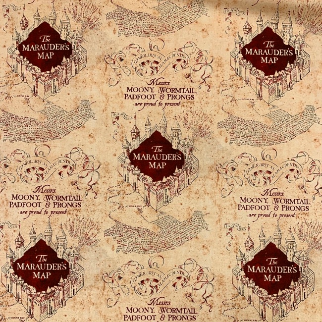 Old - Lighter - Harry Potter Marauders Map Fabric | The Quilt Shop