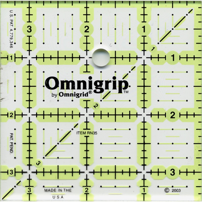 OmniGrip 3.5" Square Ruler - Non Slip | The Quilt Shop