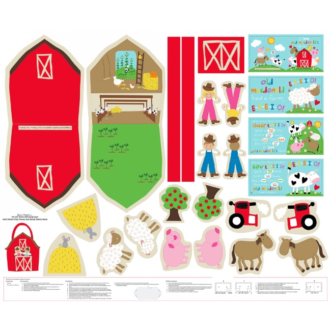 On the Farm Carry Case & Book Fabric Panel - The Quilt Shop