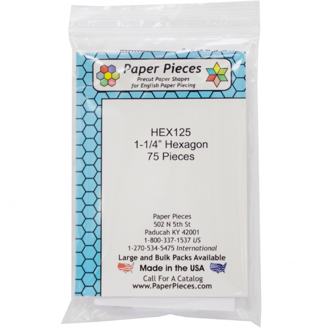 1-1/4" Hexagon Paper Pieces - 75 pack - The Quilt Shop