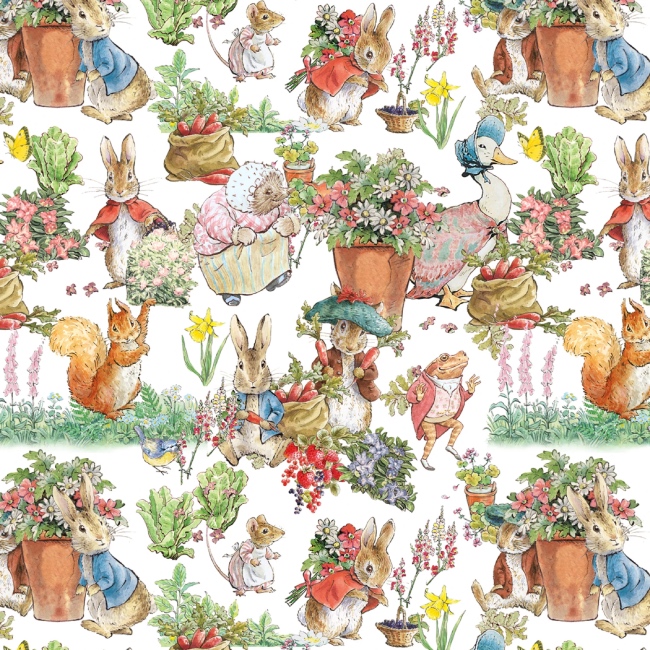 White - Peter Rabbit and Friends Fabric | The Quilt Shop