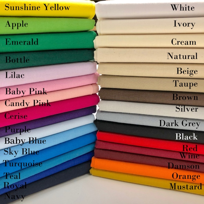 Lifestyle Plain Cotton - Solid Fabric - 50 Colours - The Quilt Shop