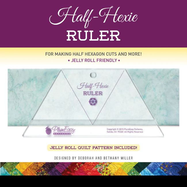 Half-Hexie Acrylic Ruler - PlumEasy - with Jelly Roll Pattern - The ...