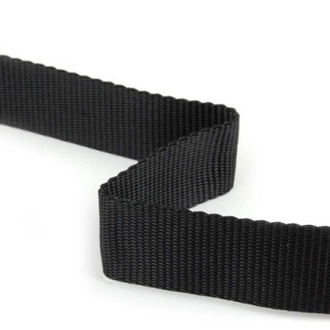 Black - Polypropylene Webbing - 25mm - The Quilt Shop