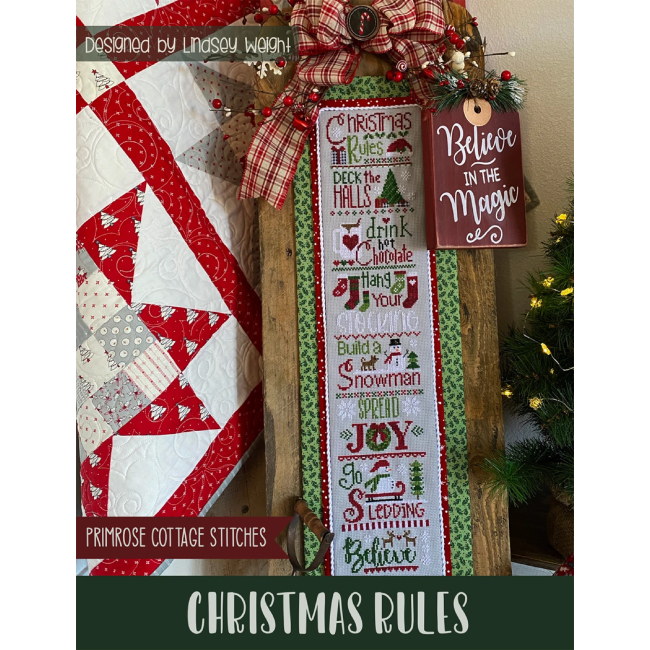 Primrose Cottage - Christmas Rules - Cross Stitch Pattern - The Quilt Shop