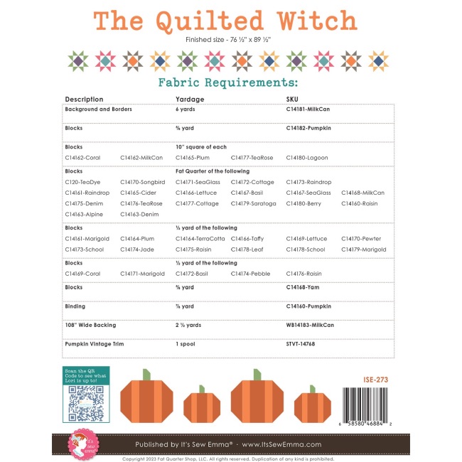 Lori Holt Quilted Witch Quilt Pattern | The Quilt Shop