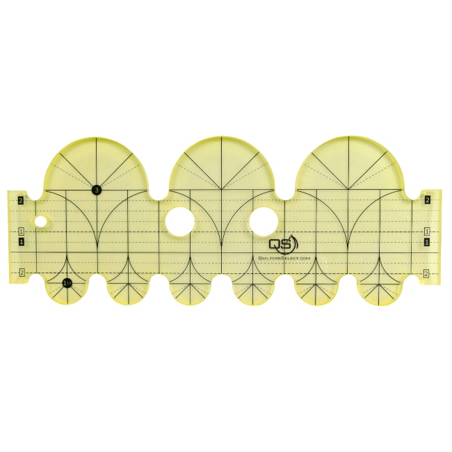 Quilters Select - Machine Quilting Ruler - 3in & 1-1/2in Clamshell ...