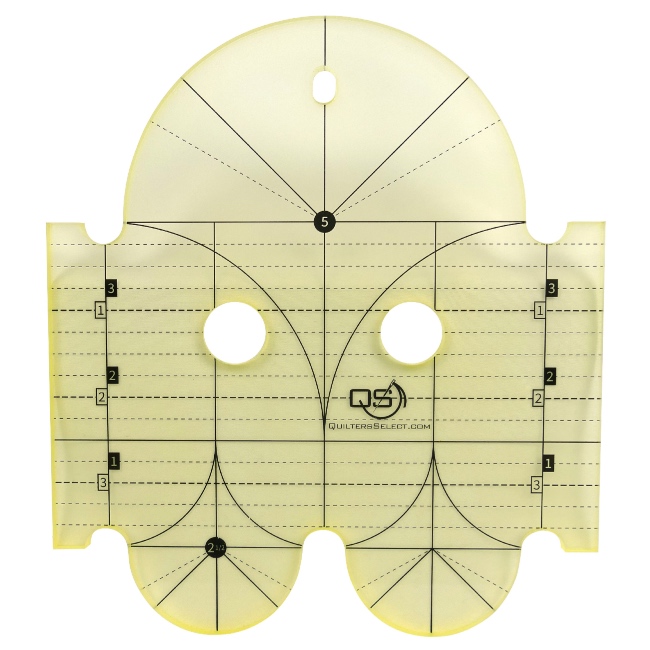 Quilters Select - Machine Quilting Ruler - 5in & 2-1/2in Clamshell ...