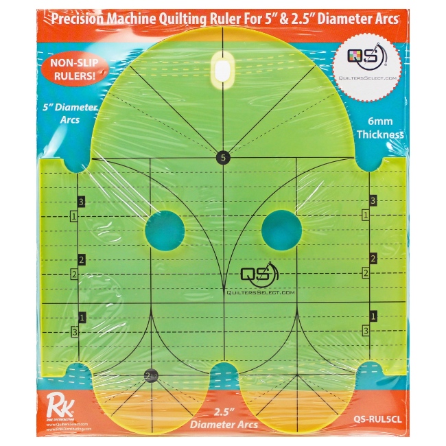 Quilters Select - Machine Quilting Ruler - 5in & 2-1/2in Clamshell ...