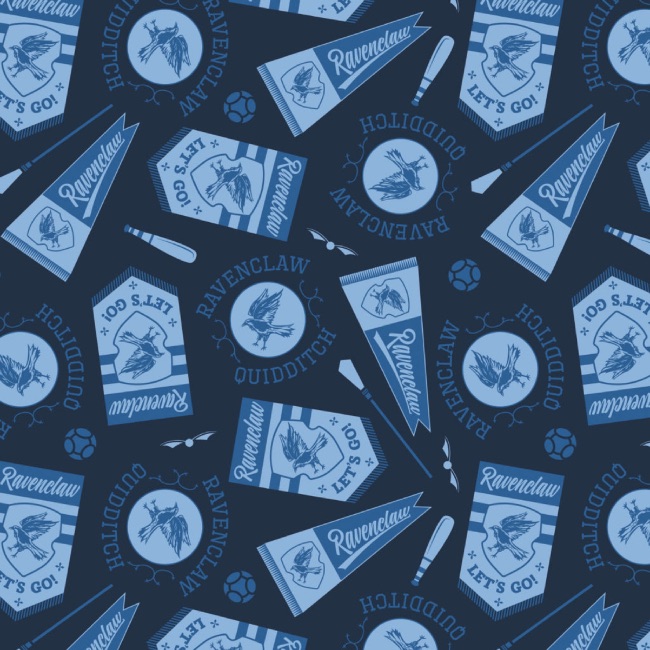 Ravenclaw Banners Navy - House Champions - Harry Potter Fabric - The ...
