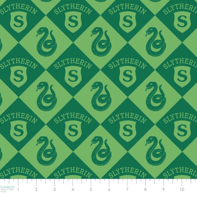 Slytherin Diamond Check Green - House Champions - Harry Potter Fabric ...
