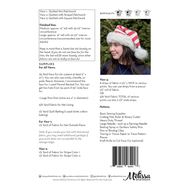 Snowbound Quilted Santa Hat Pattern - The Quilt Shop