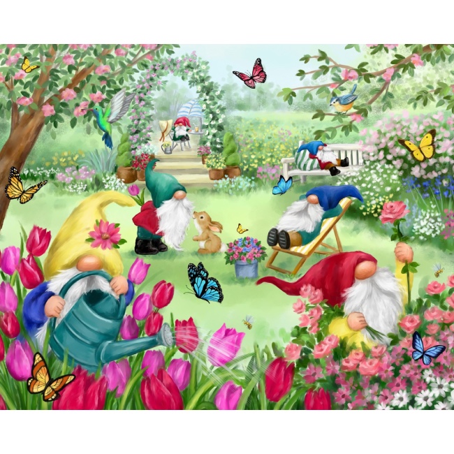 Spring Gnomes Panel - The Quilt Shop