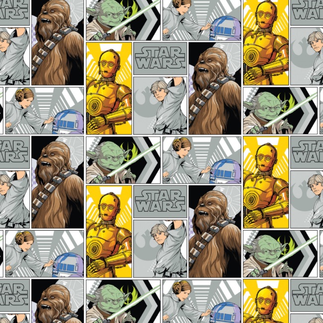 Star Wars Classic Light Side Frames Posters Fabric - The Quilt Shop