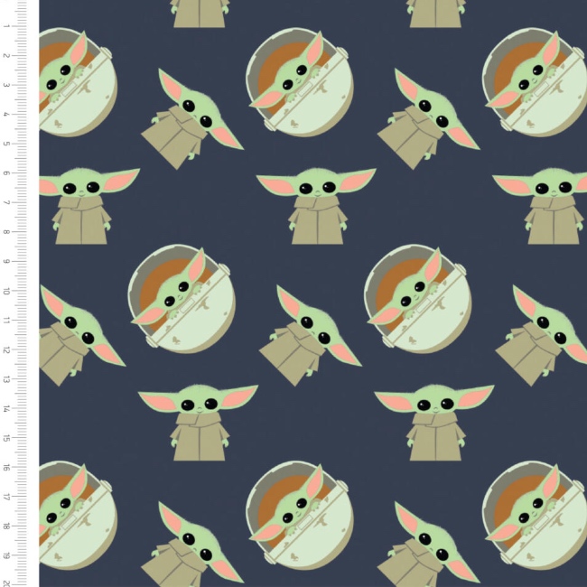 Star Wars Mandalorian Navy The Child Fabric - The Quilt Shop