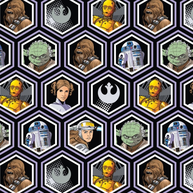 Star Wars Classic Rebel Hex Portraits Fabric | The Quilt Shop