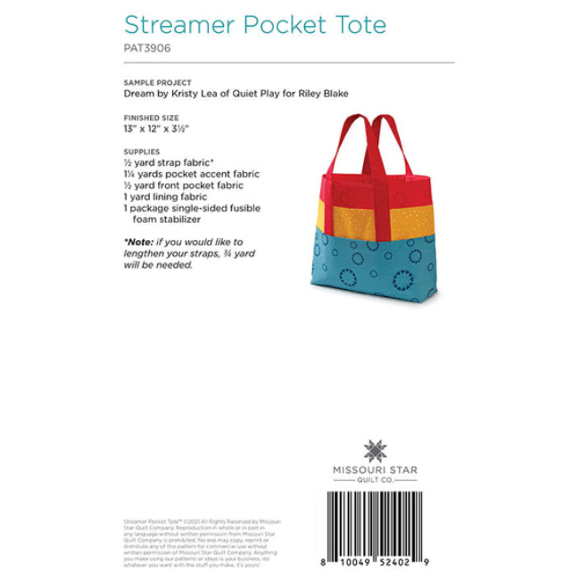 Missouri Star - Streamer Pocket Tote - Bag Pattern | The Quilt Shop