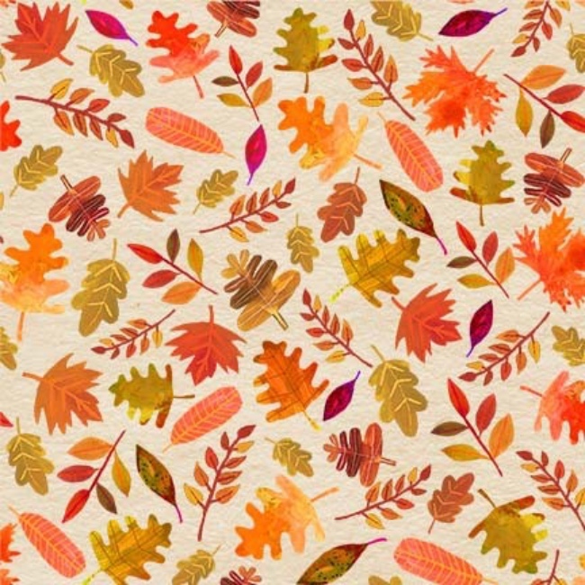 Tan Autumn Leaves Fabric - Michael Miller - The Quilt Shop