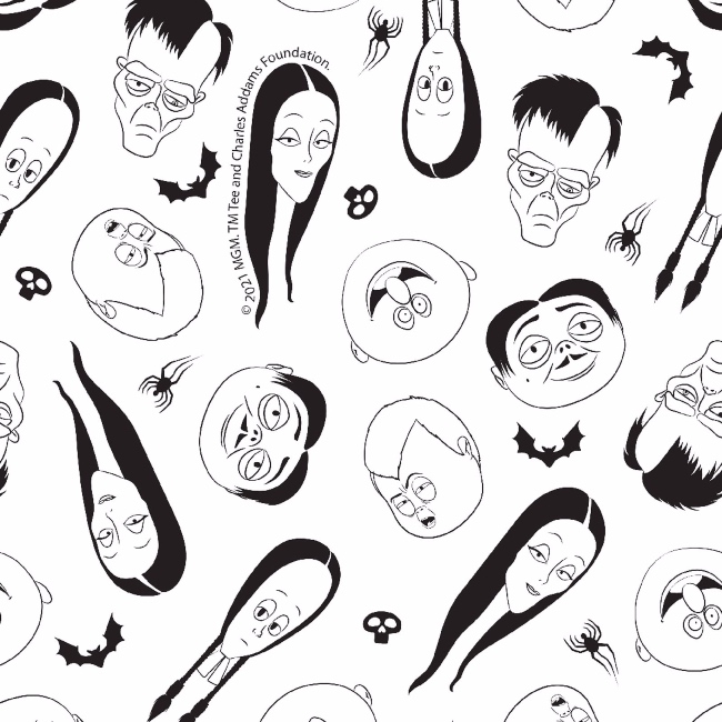 The Addams Family Packed Faces Fabric - The Quilt Shop