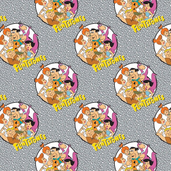 The Flintstones Stone Age Family Fabric - The Quilt Shop