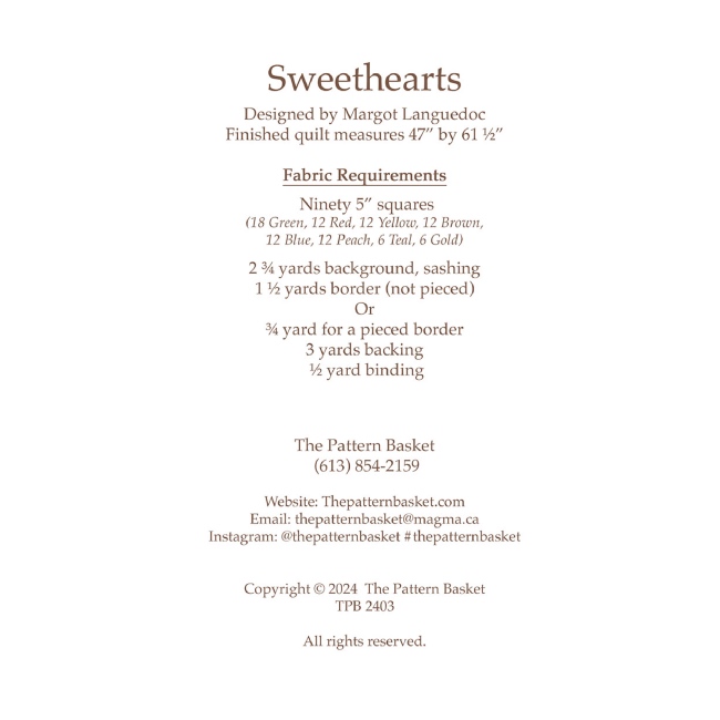 Sweethearts - Quilt Pattern - The Quilt Shop
