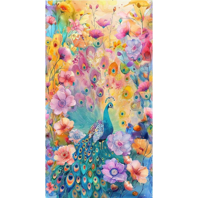 Wild Beauty Fanciful Feathers Fabric Panel - The Quilt Shop