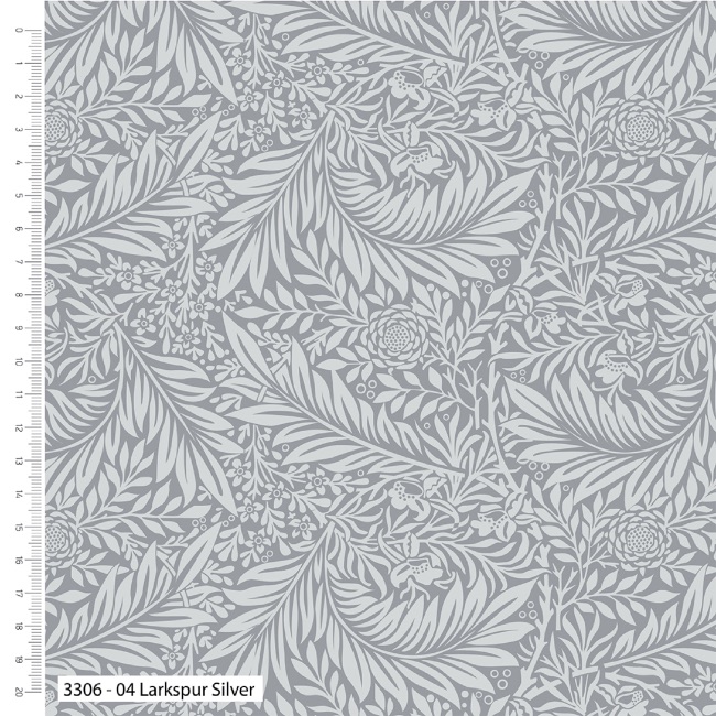 Silver Larkspur - William Morris - Extra Wide Backing Fabric - The ...