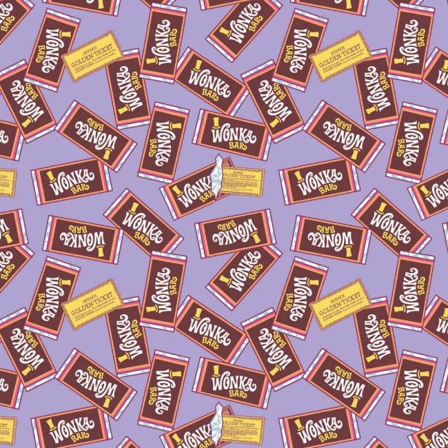 Willy Wonka Fabric - Purple Wonka Bars - The Quilt Shop