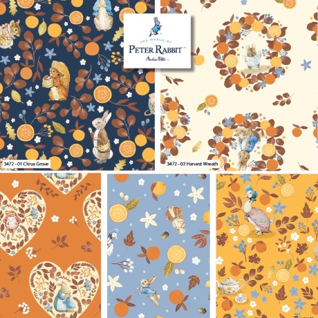 Half Metres - Winter Fruits - Peter Rabbit Fabric x 5 - The Quilt Shop