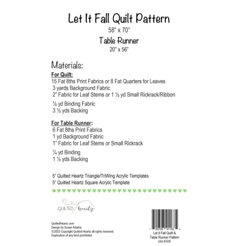 Let It Fall Quilt and Table Runner Pattern - The Quilt Shop