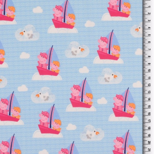 Peppa Pig Light Blue Fabric | The Quilt Shop