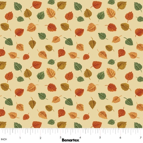 Light Gold Small Leaves - Autumn Fabric - Benartex - The Quilt Shop