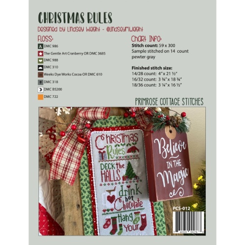 Primrose Cottage - Christmas Rules - Cross Stitch Pattern - The Quilt Shop