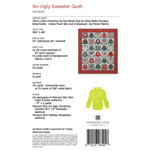 Sn-Ugly Sweater - Quilt Pattern - Missouri Star - The Quilt Shop