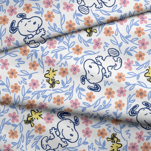 Peanuts Snoopy & Woodstock Floral Frolic Fabric - The Quilt Shop