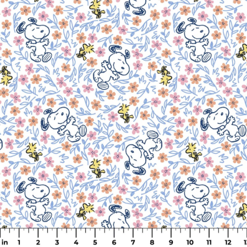 Peanuts Snoopy & Woodstock Floral Frolic Fabric - The Quilt Shop