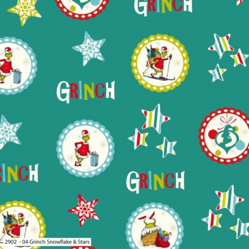 The Grinch Snowflakes and Stars Christmas Fabric | The Quilt Shop