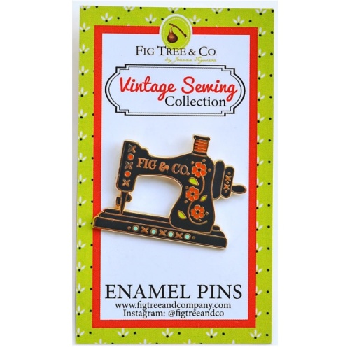 Happy Place Sewing Machine Enamel Pin | The Quilt Shop
