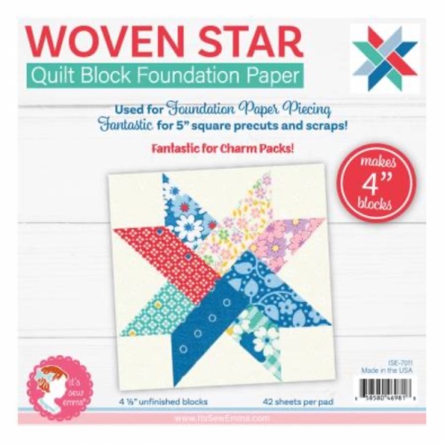 Woven Star Quilt Block 12in Foundation Paper Pad - The Quilt Shop