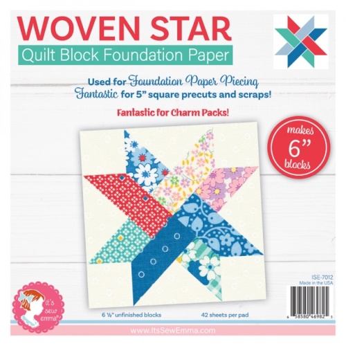 Woven Star Quilt Block 12in Foundation Paper Pad - The Quilt Shop